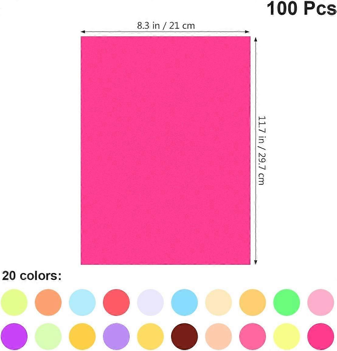 Pastels Copy Paper 100 PCS Assorted Rainbow Colored Printer Paper ...