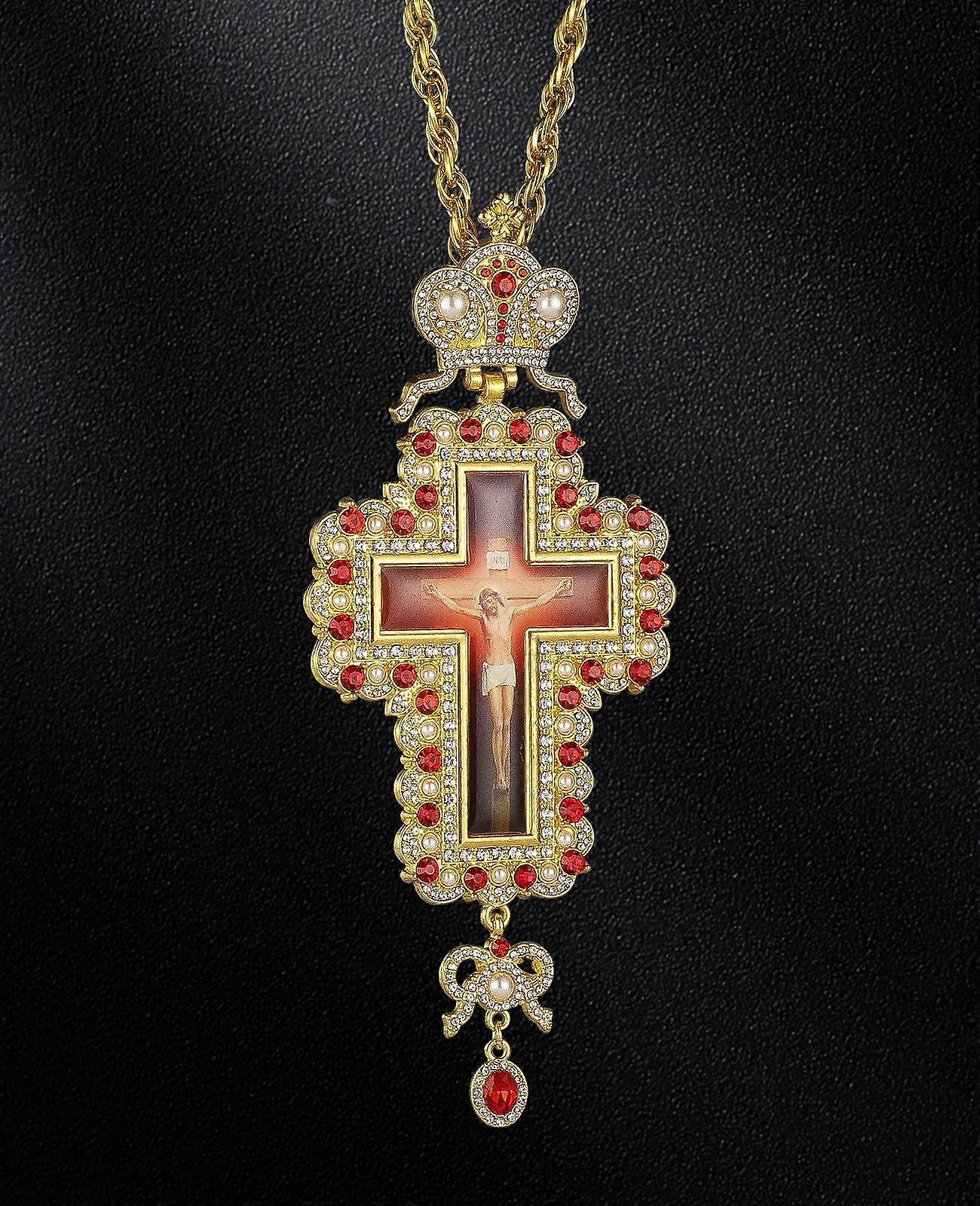 Diyalo Orthodox Pectoral Cross Necklace Crucifix Jesus Christ Icon ...