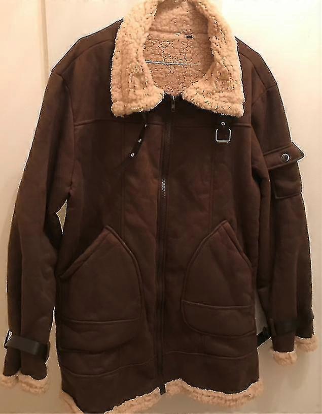 Men Winter Shearling Jacket Fur Warm Coat Thick Leather Bomber Jacket ...