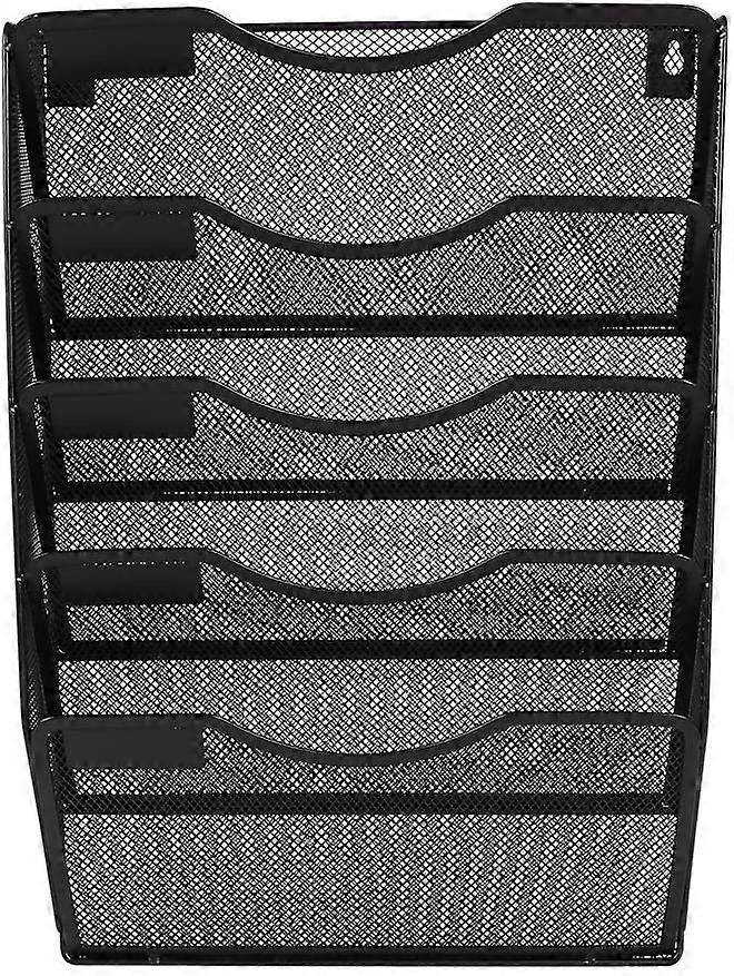 5 Pockets Mesh Wall File Holder Office Hanging File Folder Magazine ...