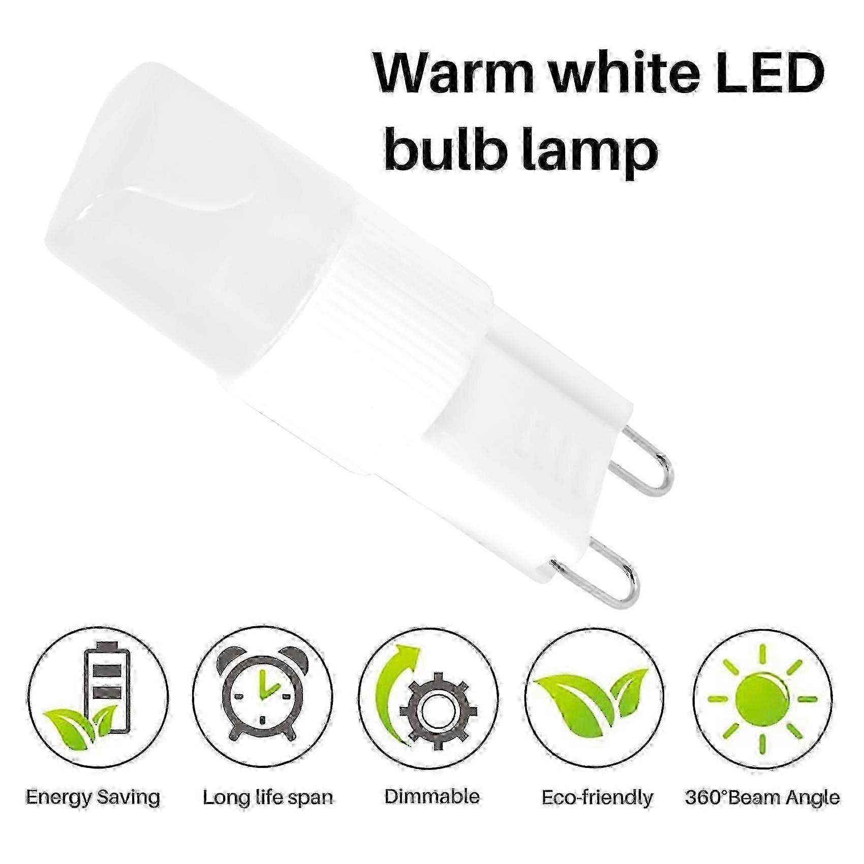 Warm White 3500K LED Bulb with High Luminosity 10x G9 Lighting | Fruugo UK