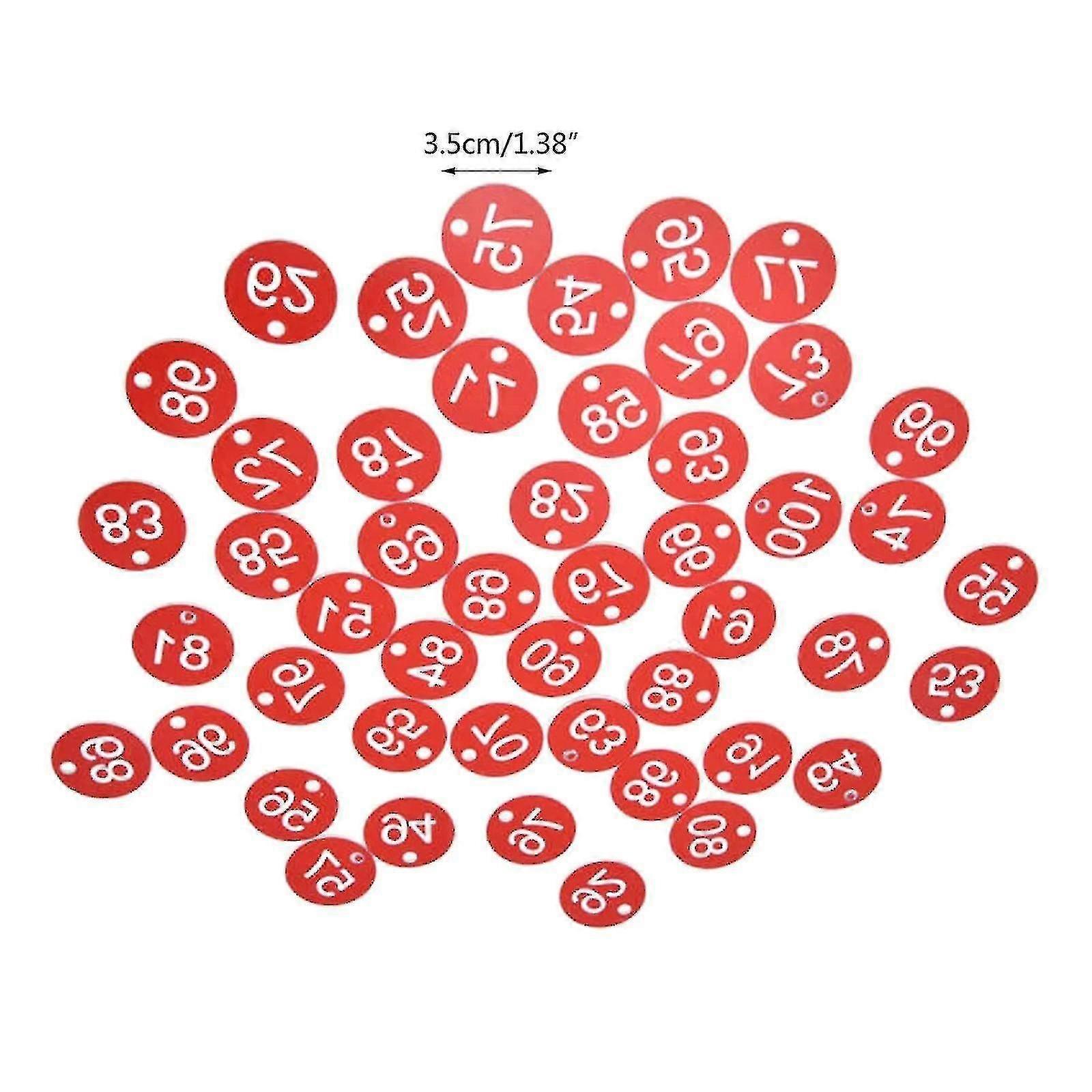 100pcs Plastic Id Number Tags 1-100 Engraved Number Id Tag Colored For ...
