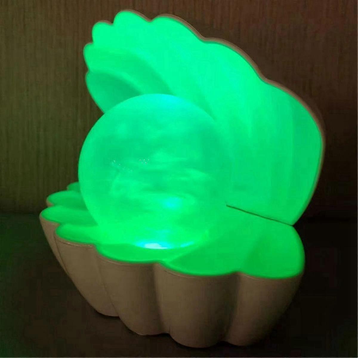 Pearl Shell Night Light Color Changing LED Seashell Desktop Decorative ...
