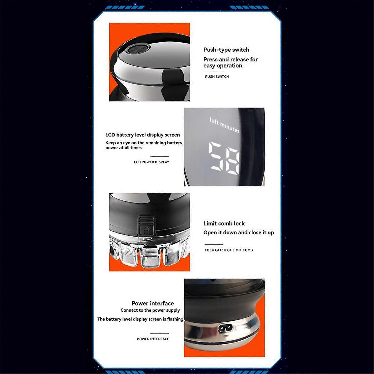 Professional Hair Clippers for Men Automatic Circular Hair Trimmer ...