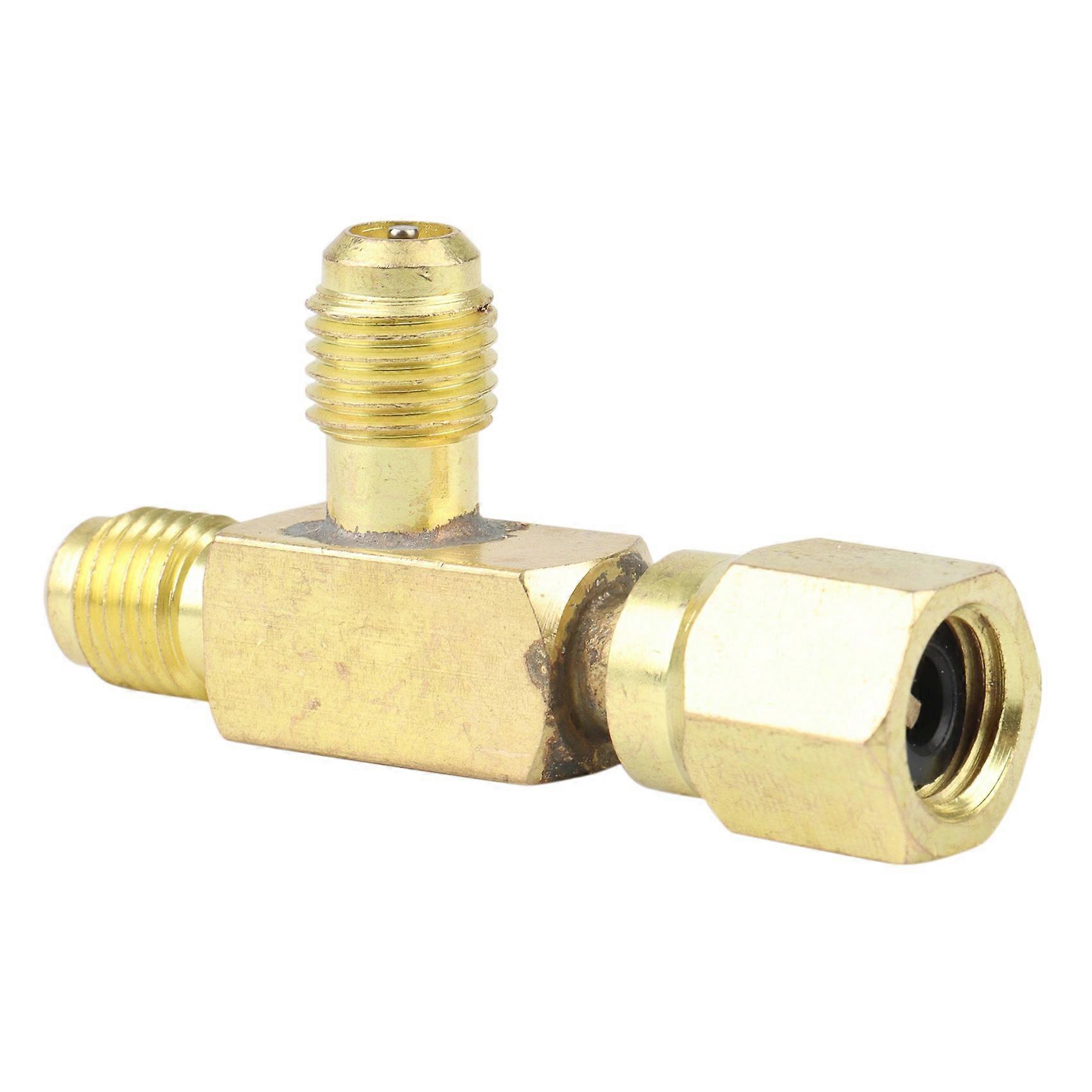 2X Brass Tee Adapter Converter 1/4inch Male and Female SAE Flare Swivel ...