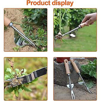 Manual Weeder Tool Stainless Steel Weeding Gouge With Wood Handle ...