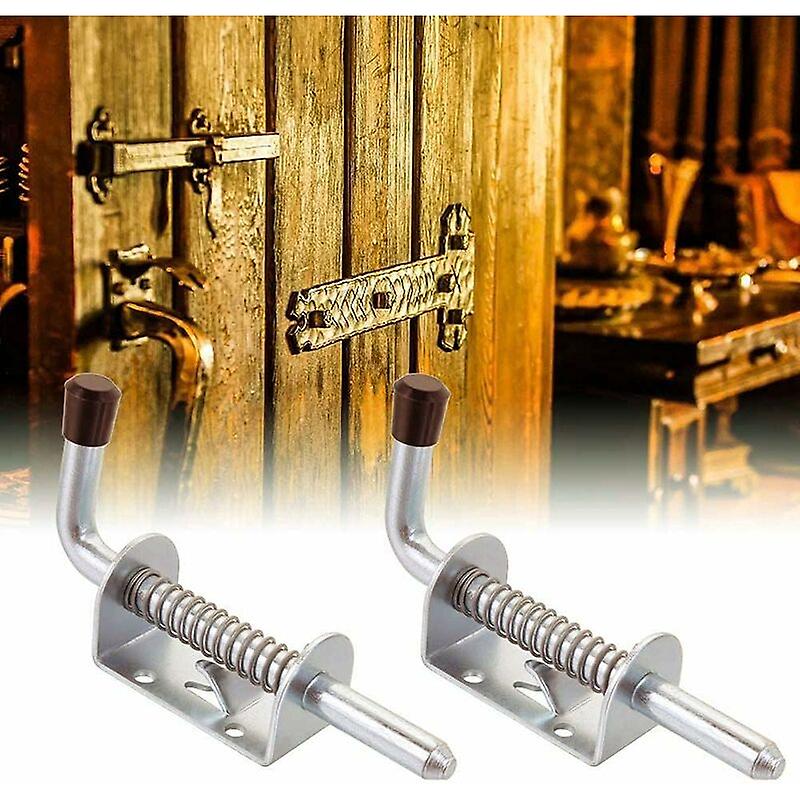 2 Pieces Steel Spring Door Bolts, Spring Loaded Garage Door Lock ...