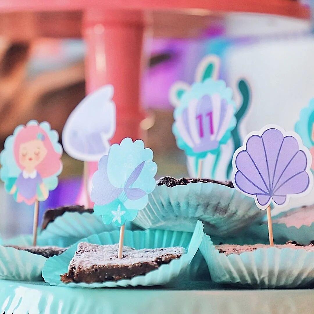 Mermaid Tail Starfish Shell Birthday Cake Topper Happy Birthday Cake ...