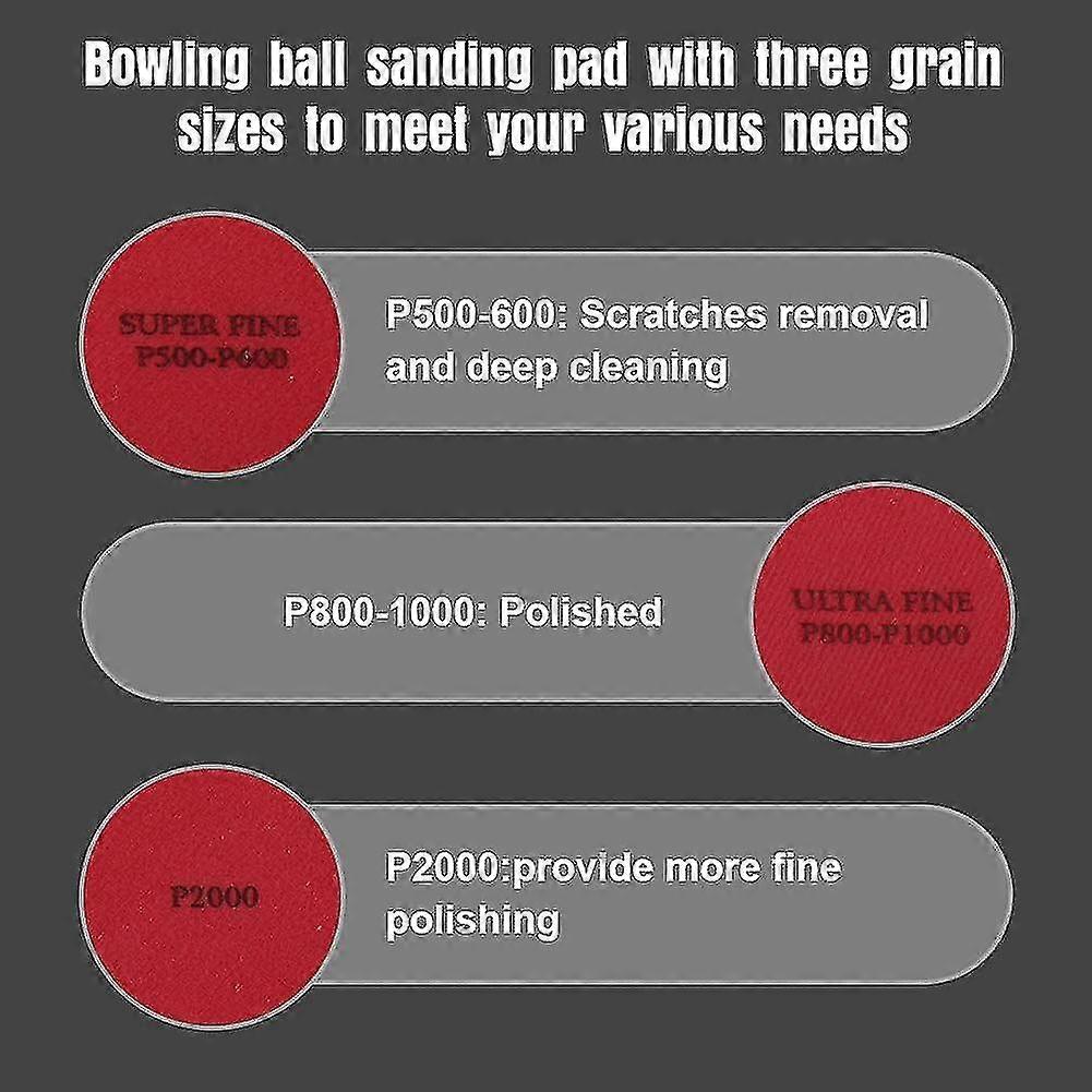 Bowling Ball Sanding Pad Set - Auniq 9pcs Set 500, 1000, 2000 Grit With ...