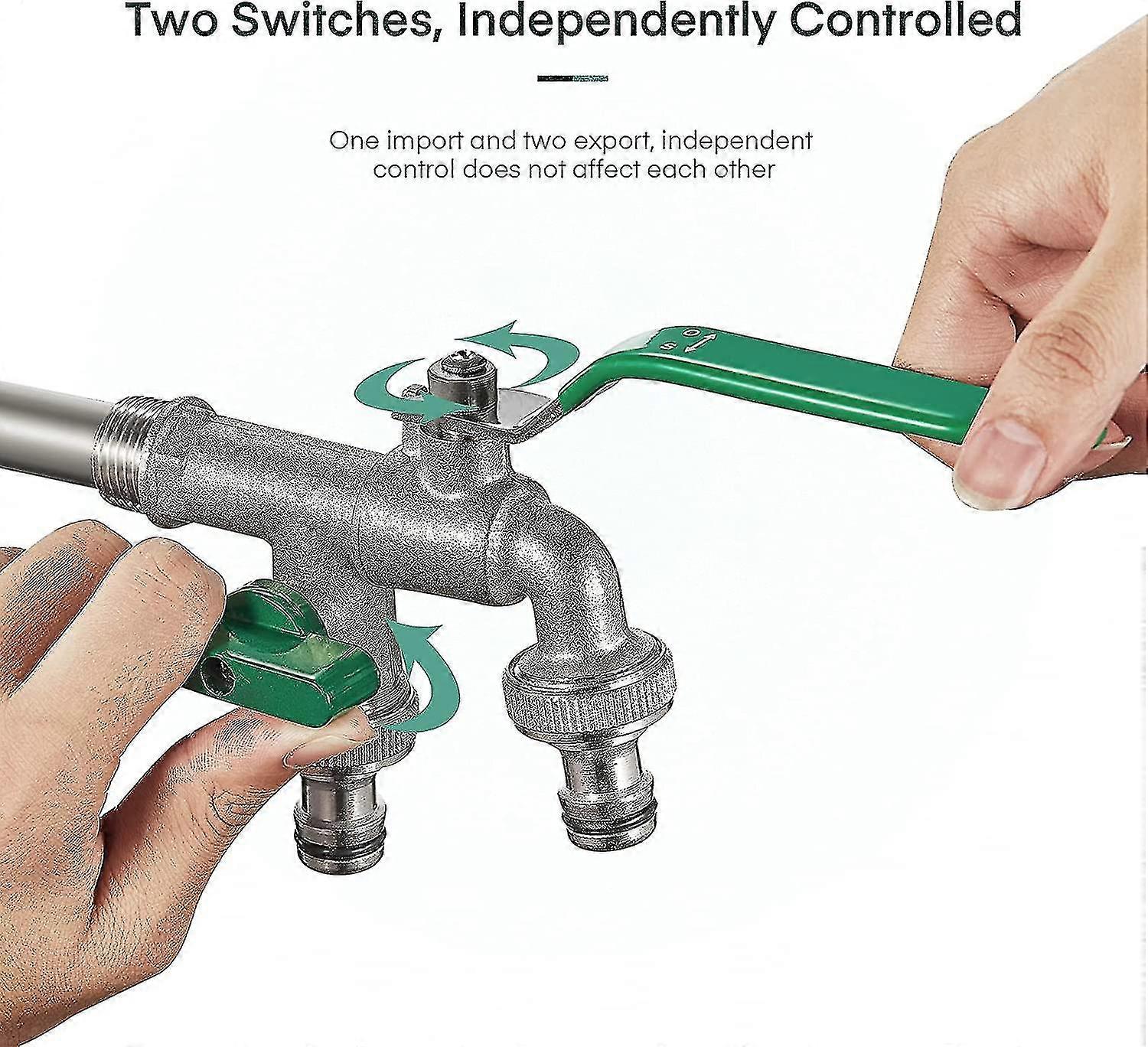 Garden Faucet With Double Outlet, Brass Outdoor Faucet, High-end Garden ...