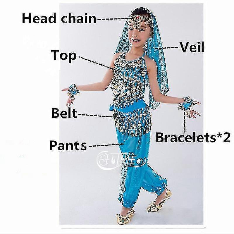 Kids Belly Dance Costumes Set Oriental Dance Girls Belly Dancing India ...