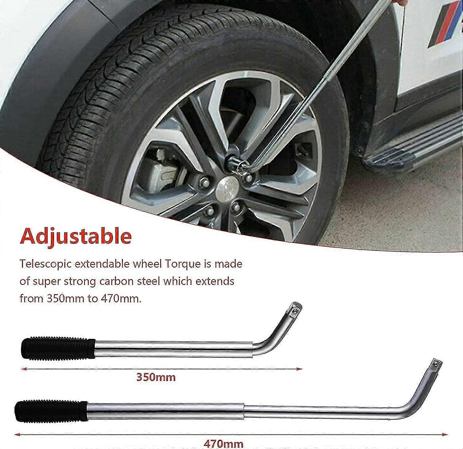 Telescopic Wheel Lever Wrench, Steel Extendable Wheel Wrench For Car ...