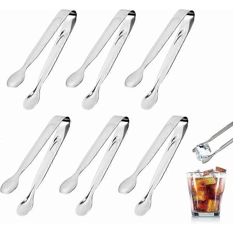 6Pcs Mini Stainless Steel Sugar Tongs 11cm Ice Cube Tongs Candy Tongs ...