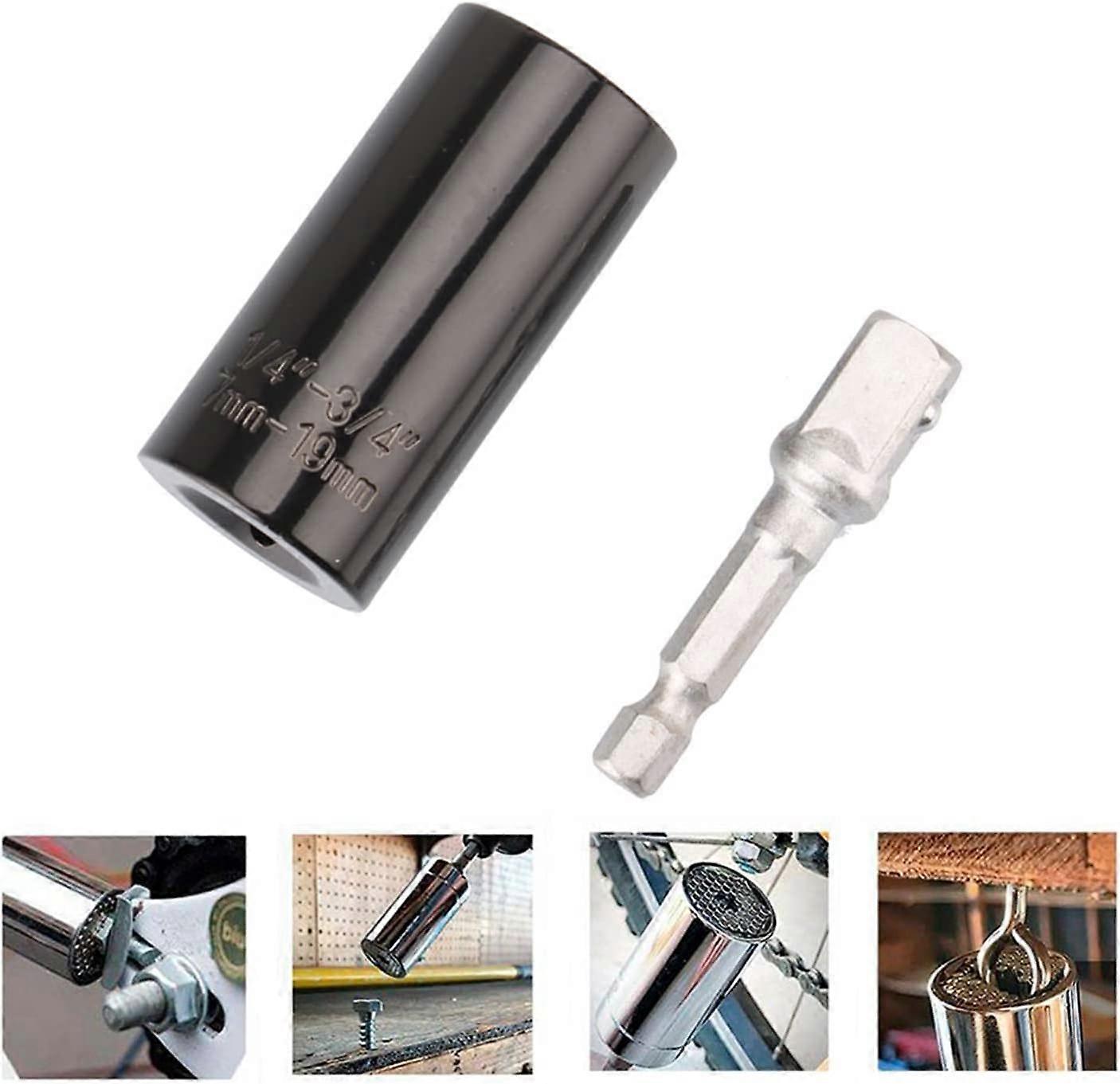 7-19mm Universal Wrench Head Set Socket Sleeve Ratchet Bushing Spanner ...