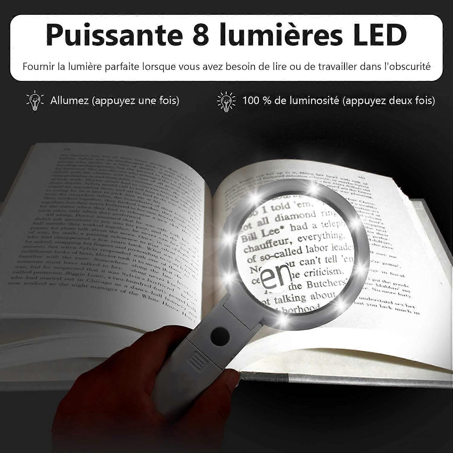 Handheld Standing Magnifier, 5X 11X Table Magnifier with Folding Stand ...