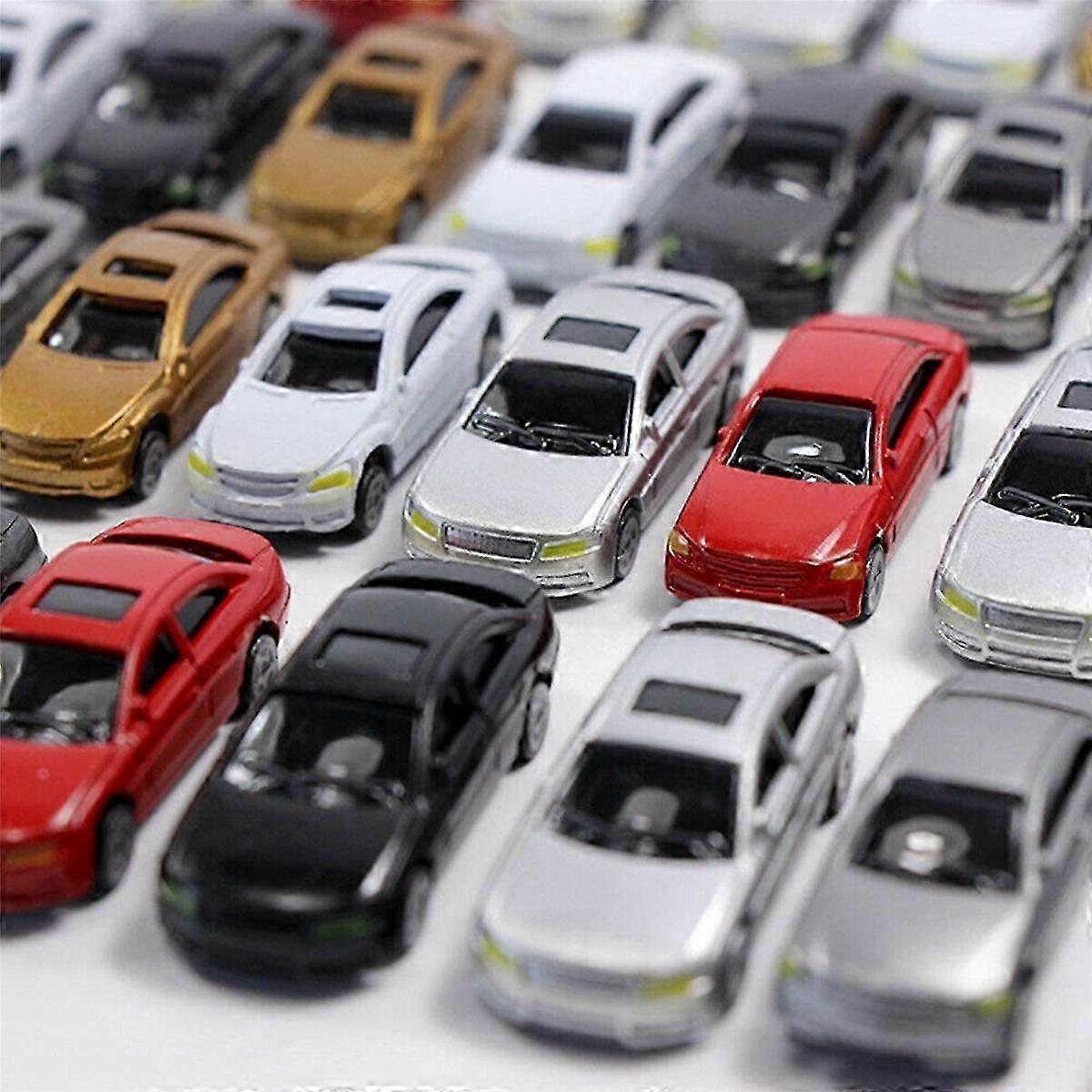 50Pcs 1:87 HO Scale Model Car Painted Car Models HO/TT Scale Railway ...