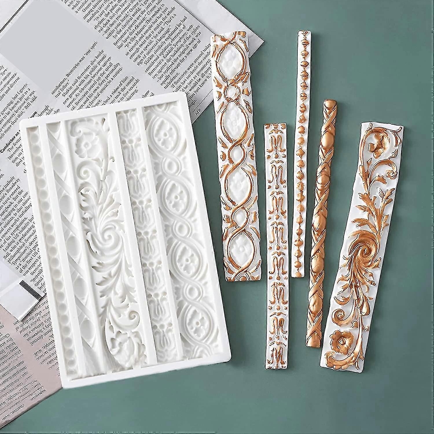 3 Packs Baroque Silicone Molds Scroll Silicone Baroque Mold Clay Molds ...