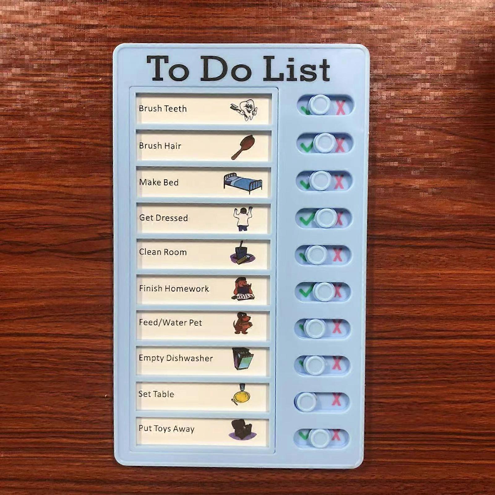 Chore Chart Memo Boards 20*12cm, Daily Task Planner Board Sliding Chore Chart Checklist Reminder ...