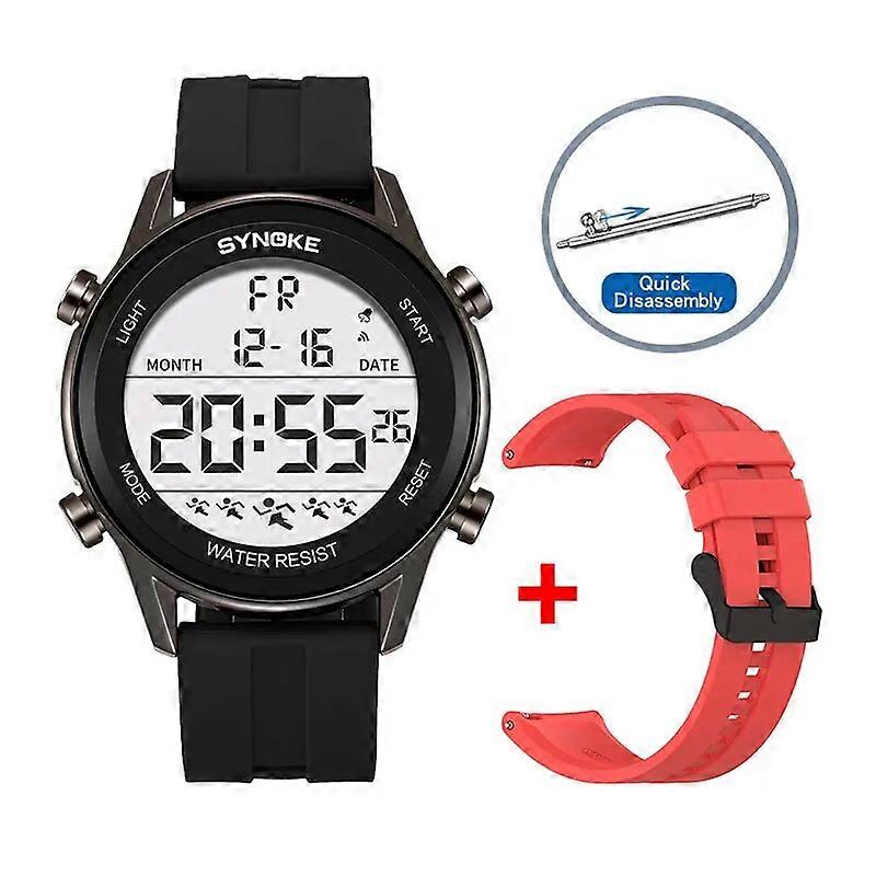 SYNOKE Easy to Read Big Numbers Cool Watches 50M Water Resist LED Ultra-thin Electronic ...