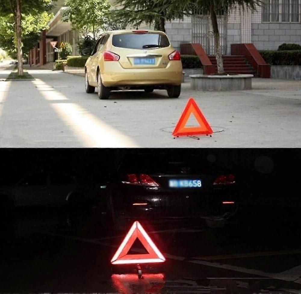 Red Car Emergency Reflective Trianglefoldable Triangle Warning Sign For ...