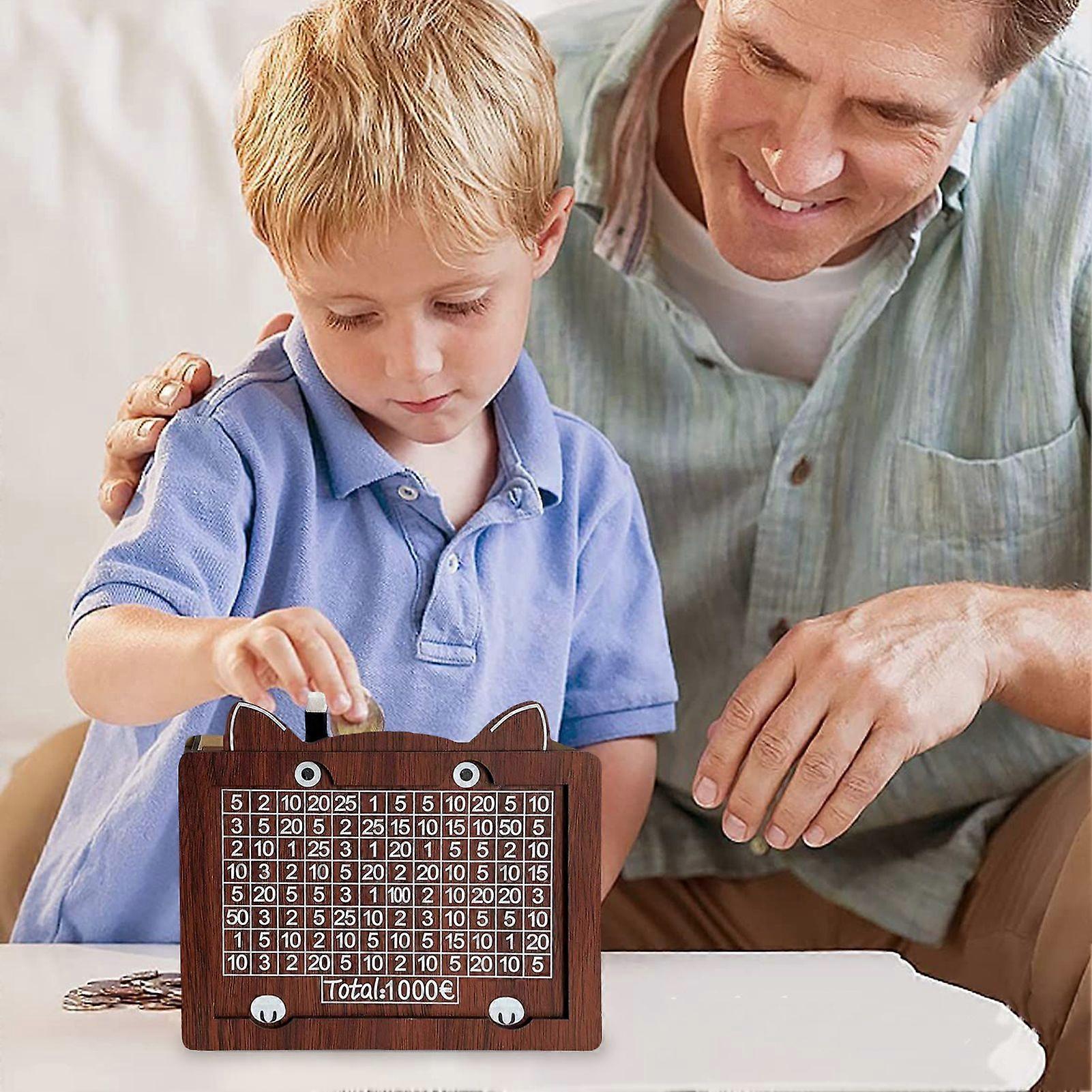 Cat Ear Wooden Money Box with Counter 1000//5000/10000 Euro Piggy Bank ...