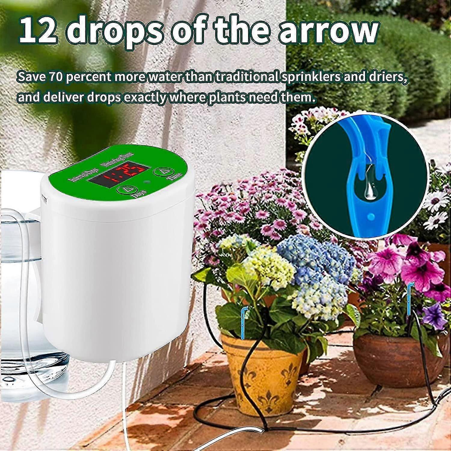 Automatic Watering System, 12pcs Droparrow Indoor Plants Drip ...