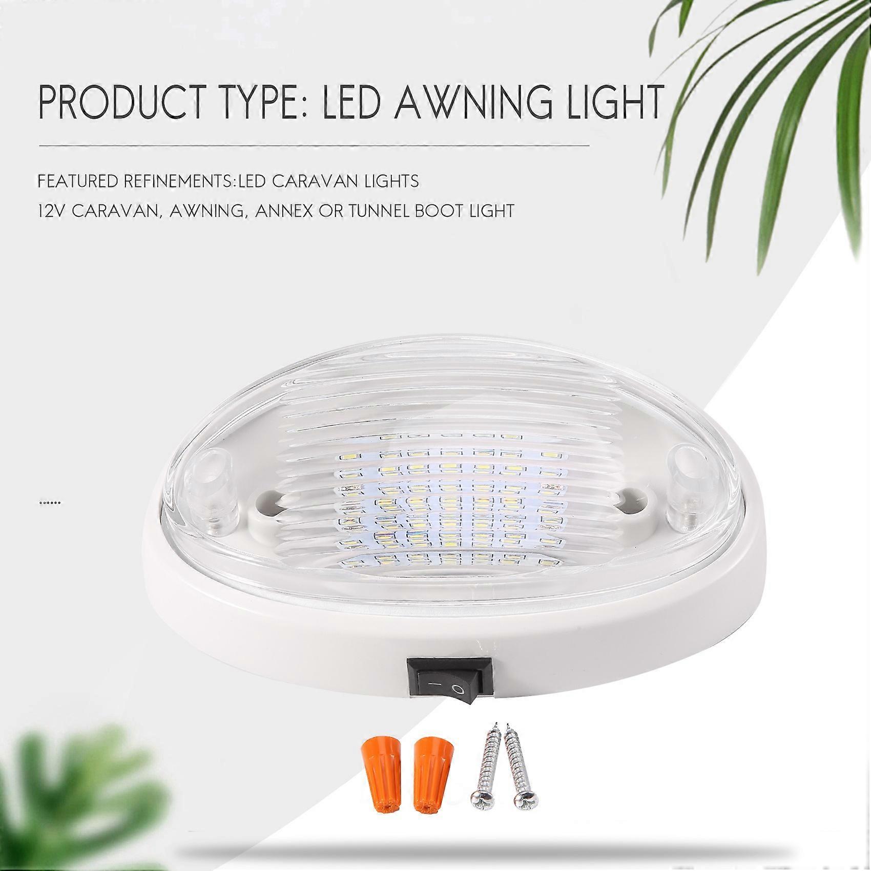 12V LED Light with Switch Caravan Motorhome Boat Awning Annex Tunnel ...