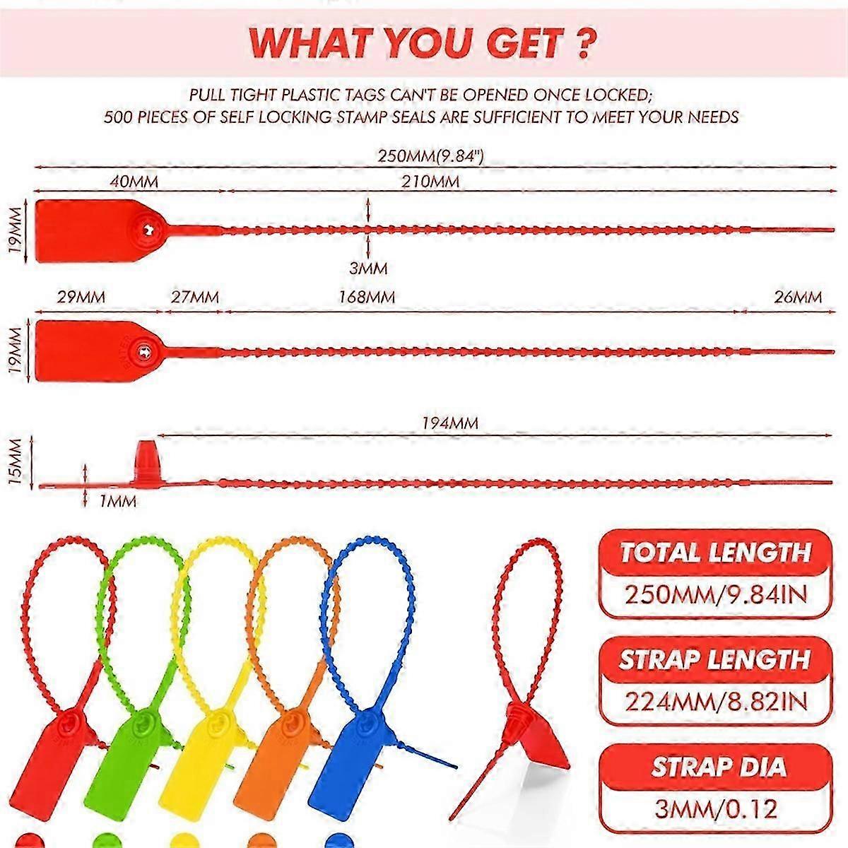 500Pcs Plastic Tamper Seals Zip Ties compatible with Blank Security ...