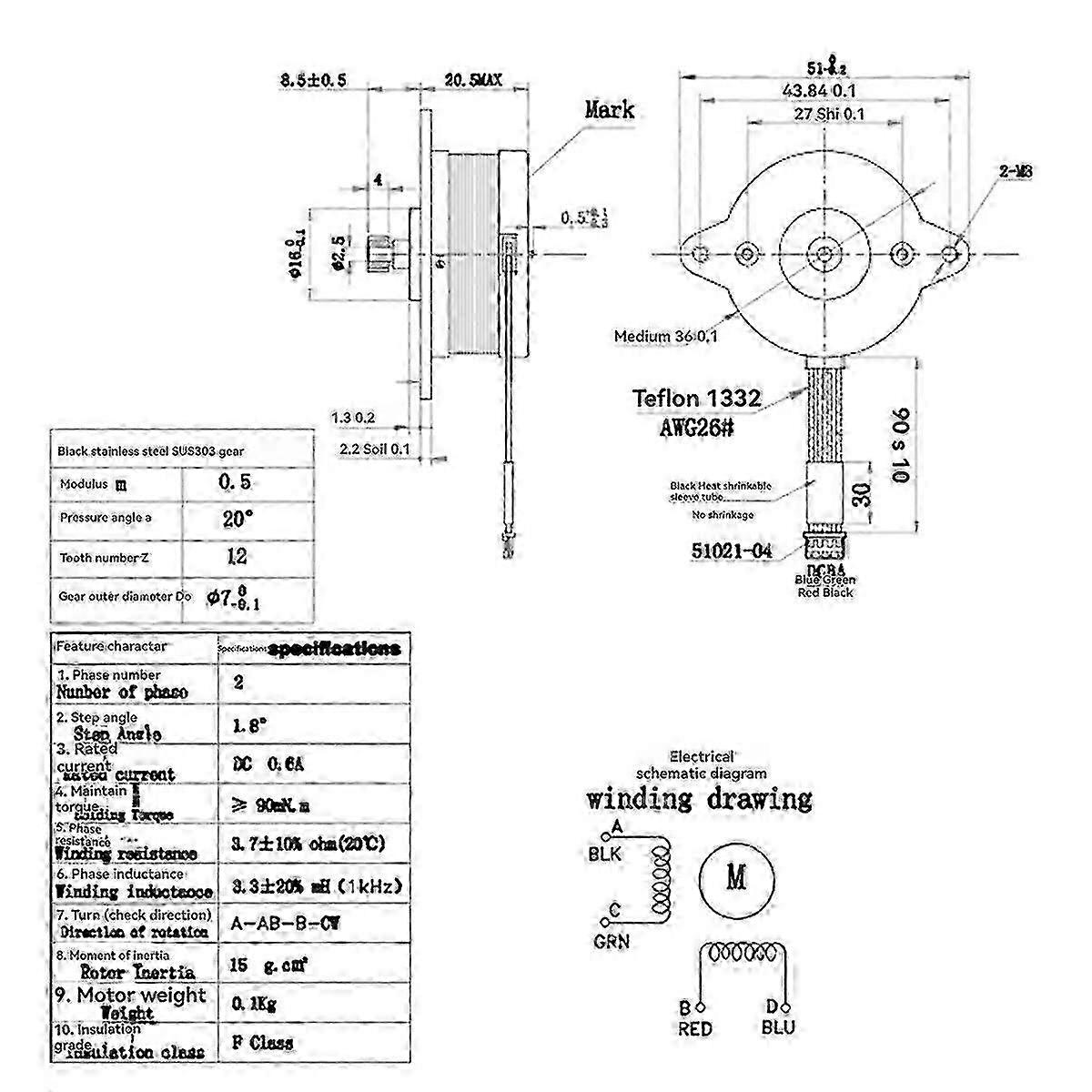 Circular Stepper Motor for 3D Printer Extruder Replacement Part ...