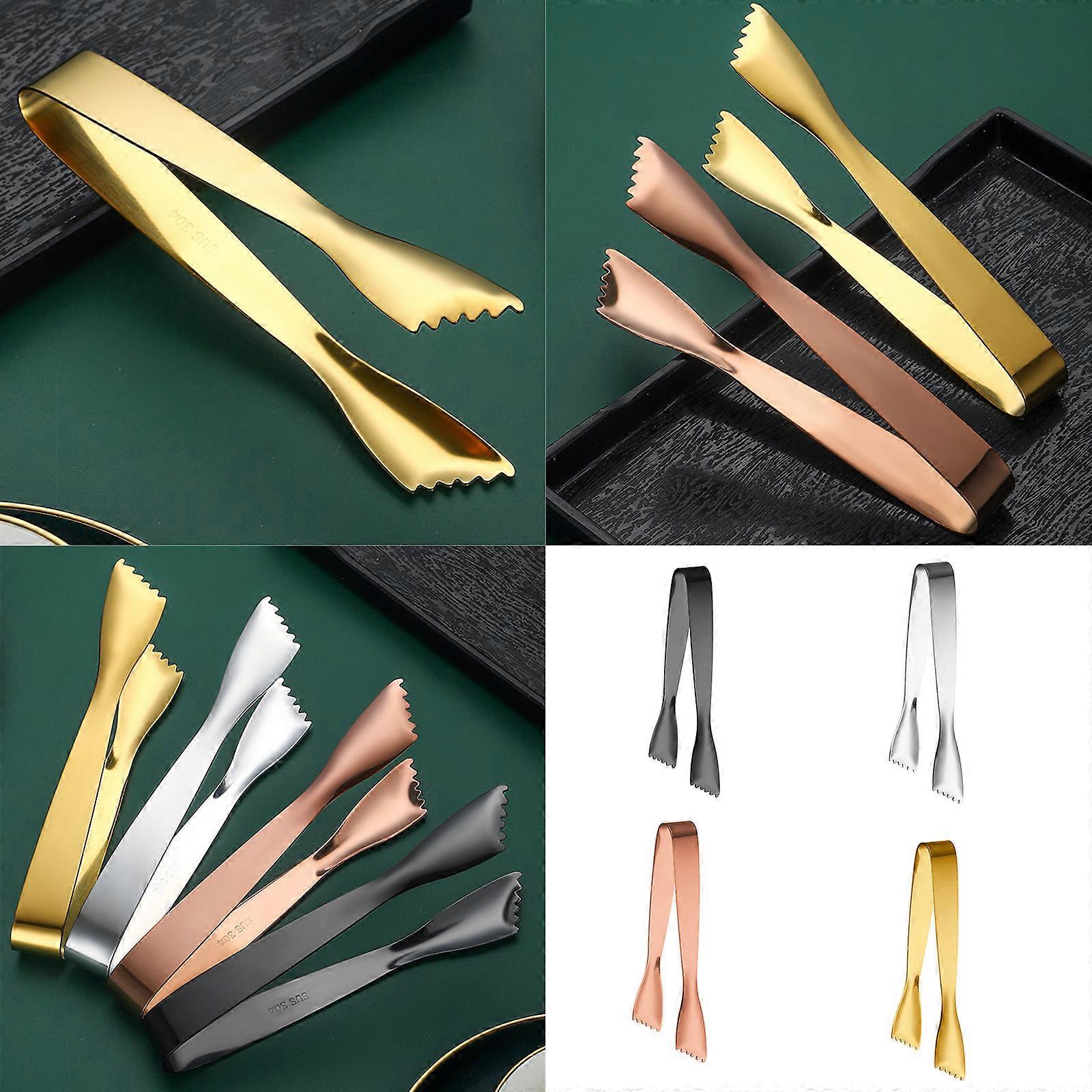 Nonslip Ice Cubes Tongs Ergonomic Handle Ice Clamp Practical Metal ...