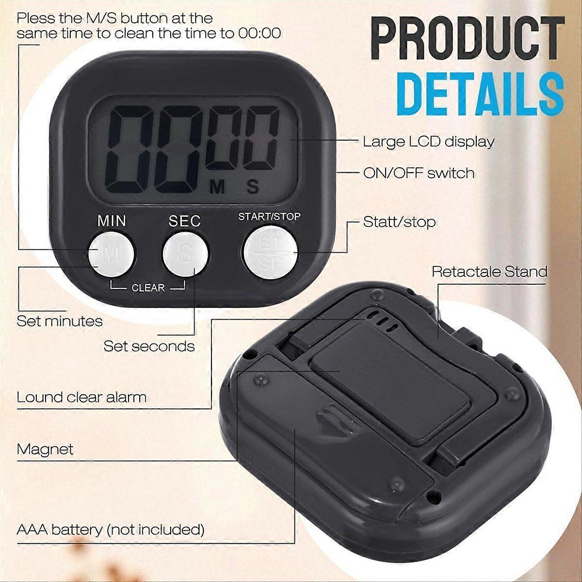 24 Pcs Digital Kitchen Timer Bulk Small Magnetic Timer on/Off Switch ...