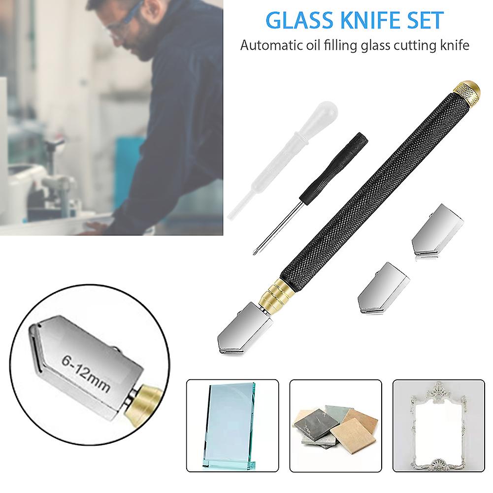 Professional Glass Cutter Set with Ergonomic Handle for 2-22mm Thick ...