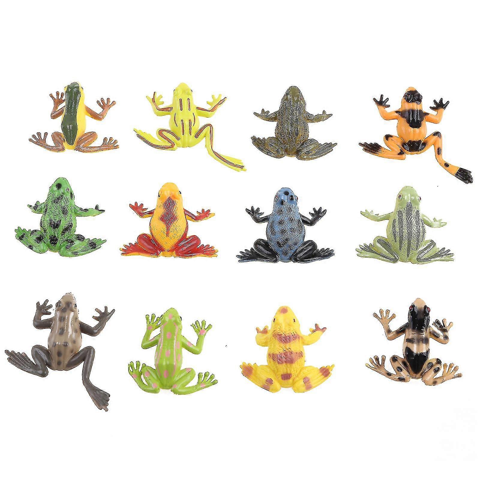 12pcs Childrens Toy Figure Frogs Amphibian Learning Model Biology Class ...