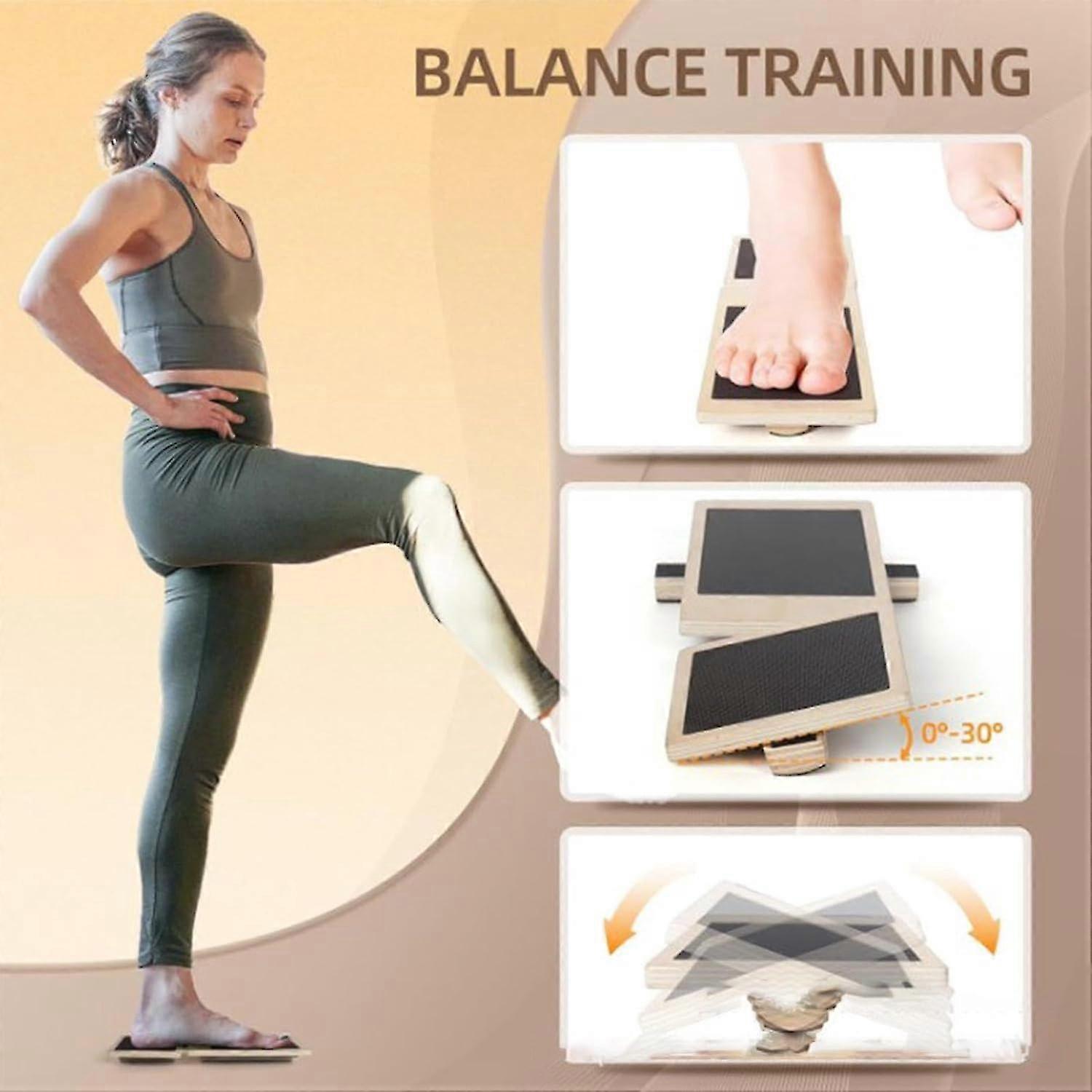 Ankle and Foot Strengthener Exercise, Single Leg Wooden Balance Board ...