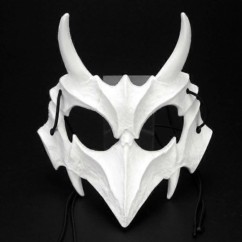 Japanese Anime Fox Dragon Skeleton Half Face Mask Cosplay Animal White ...