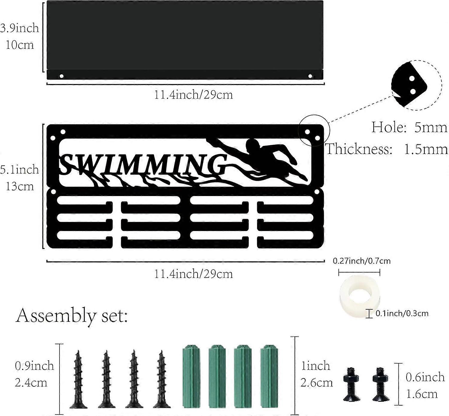 Swimming Medal Holder Trophy Shelf Medal Hangers Display with Shelf ...