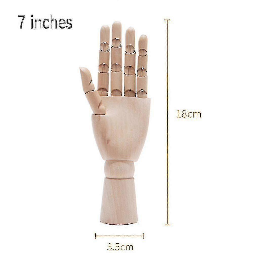 Wooden Hands Left Right Model Wood Hands Jointed Moveable Fingers Art ...