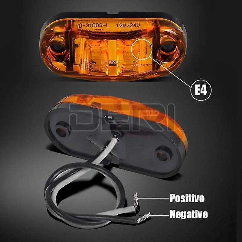10pcs 12v 24v Led Side Marker Lights for Lorry Trailer Trucks Caravan ...