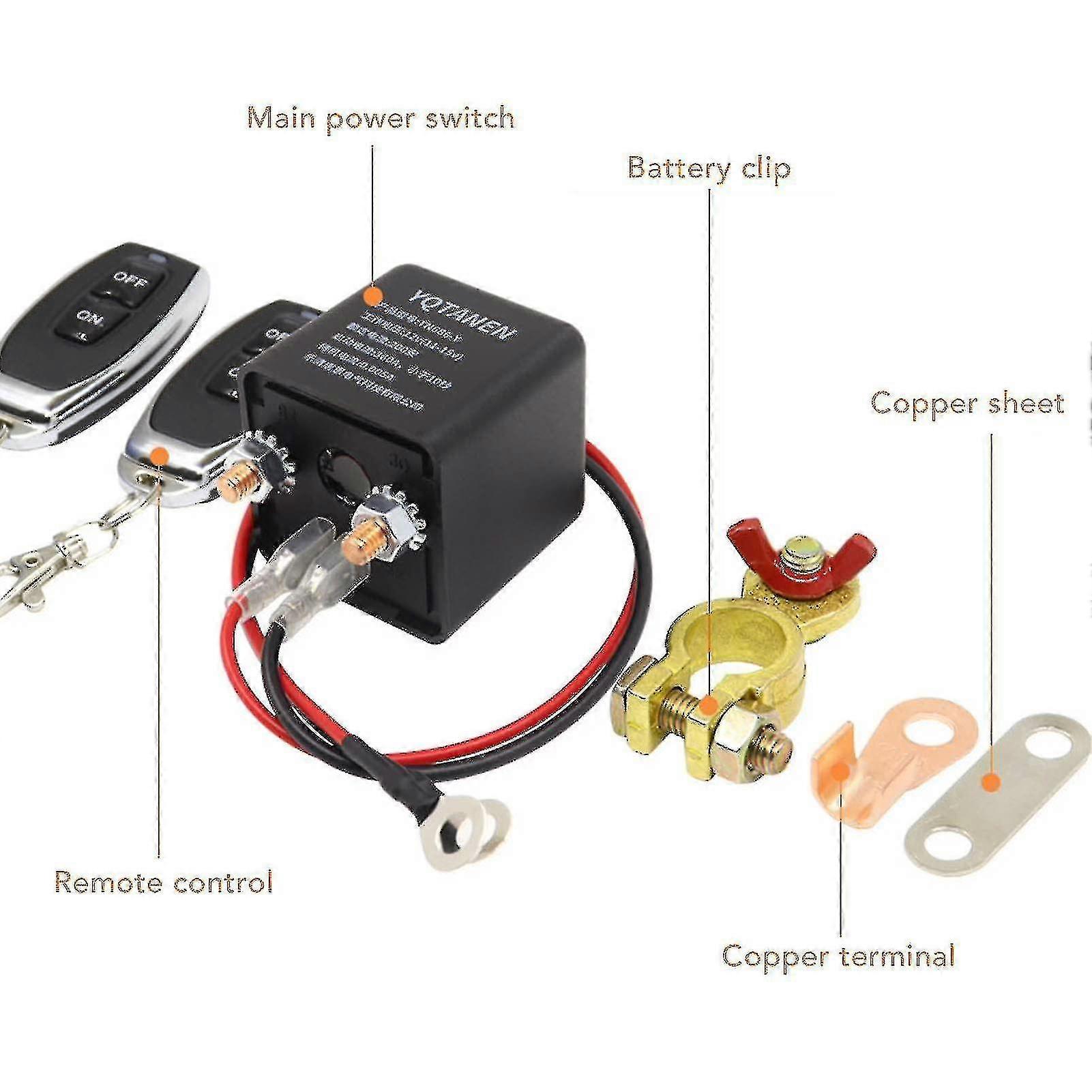 Remote Battery Disconnect Switch, Dc 12v Car Cut Off Switch, Anti-theft ...