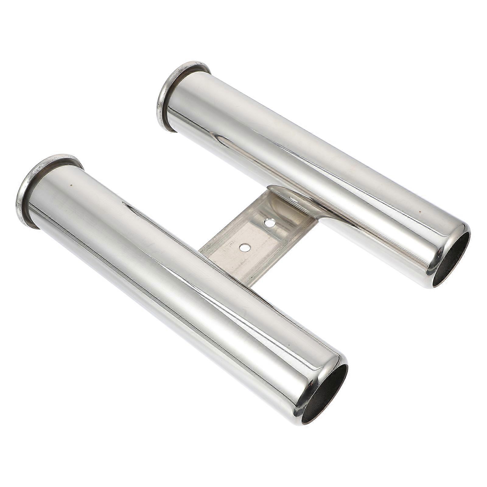 1 Set Fishing Rod Holder Double-tube Fishing Pole Bracket Wall-mounted ...