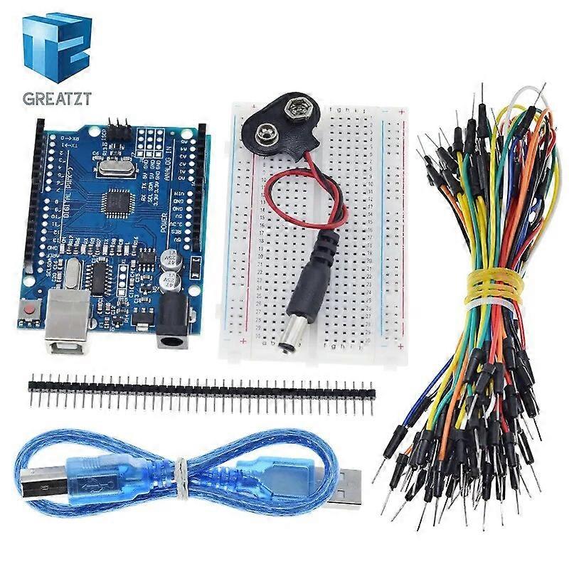 Starter Kit for arduino Uno R3 - Bundle of 5 Items: Uno R3, Breadboard ...