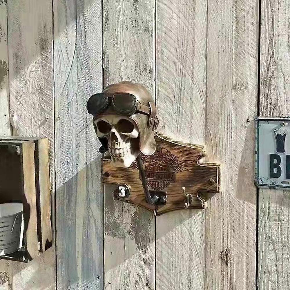 Motorcycle Helmet Rack Helmet Holder Skull with Beard-Helmet Rack Wall ...