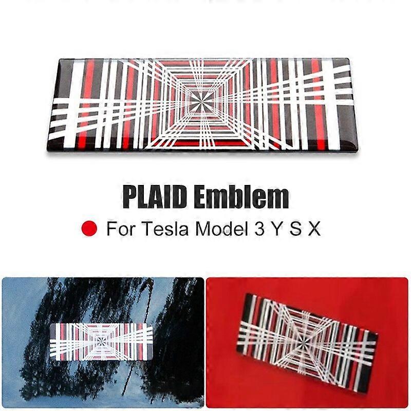 Car Interior Car PLAID Emblem Tailgate Sticker Grid Decals Badge Auto ...