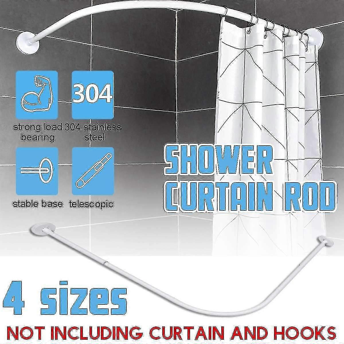 Great L Shape, Stainless Steel, Extendable Shower Curtain Rod The Best ...