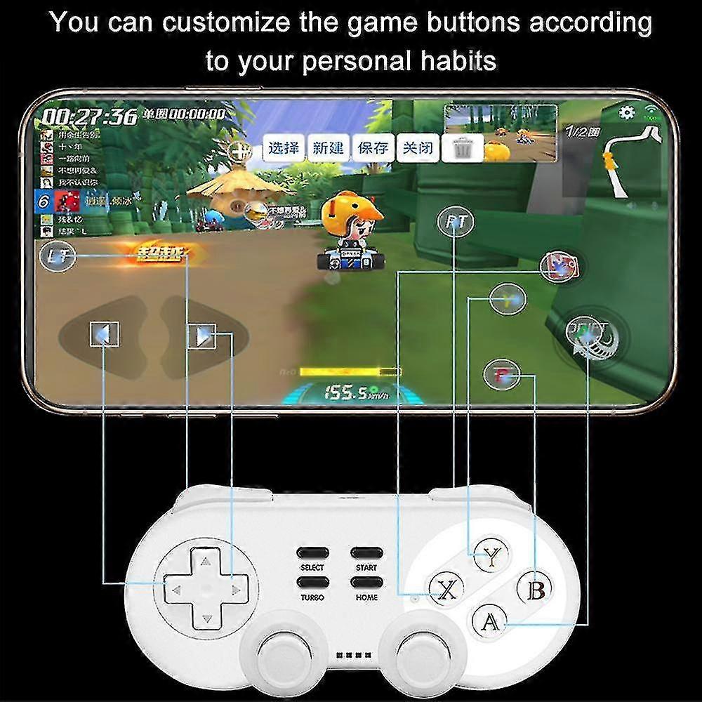 White Wireless Bluetooth Controller With Joysticks Rumble Vibration ...