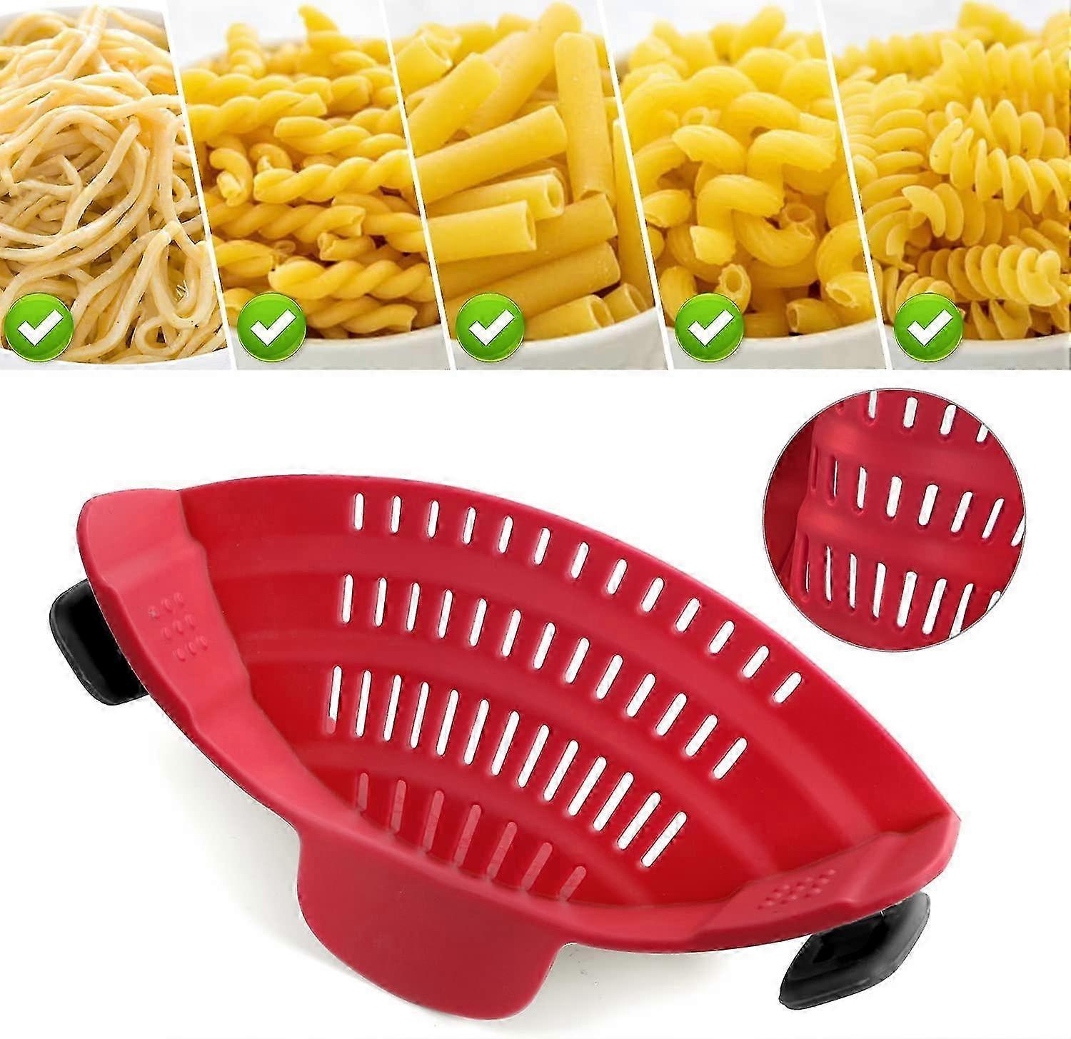 Clip On Strainer for Pots & Pans - Universal Pasta Strainer Silicone ...