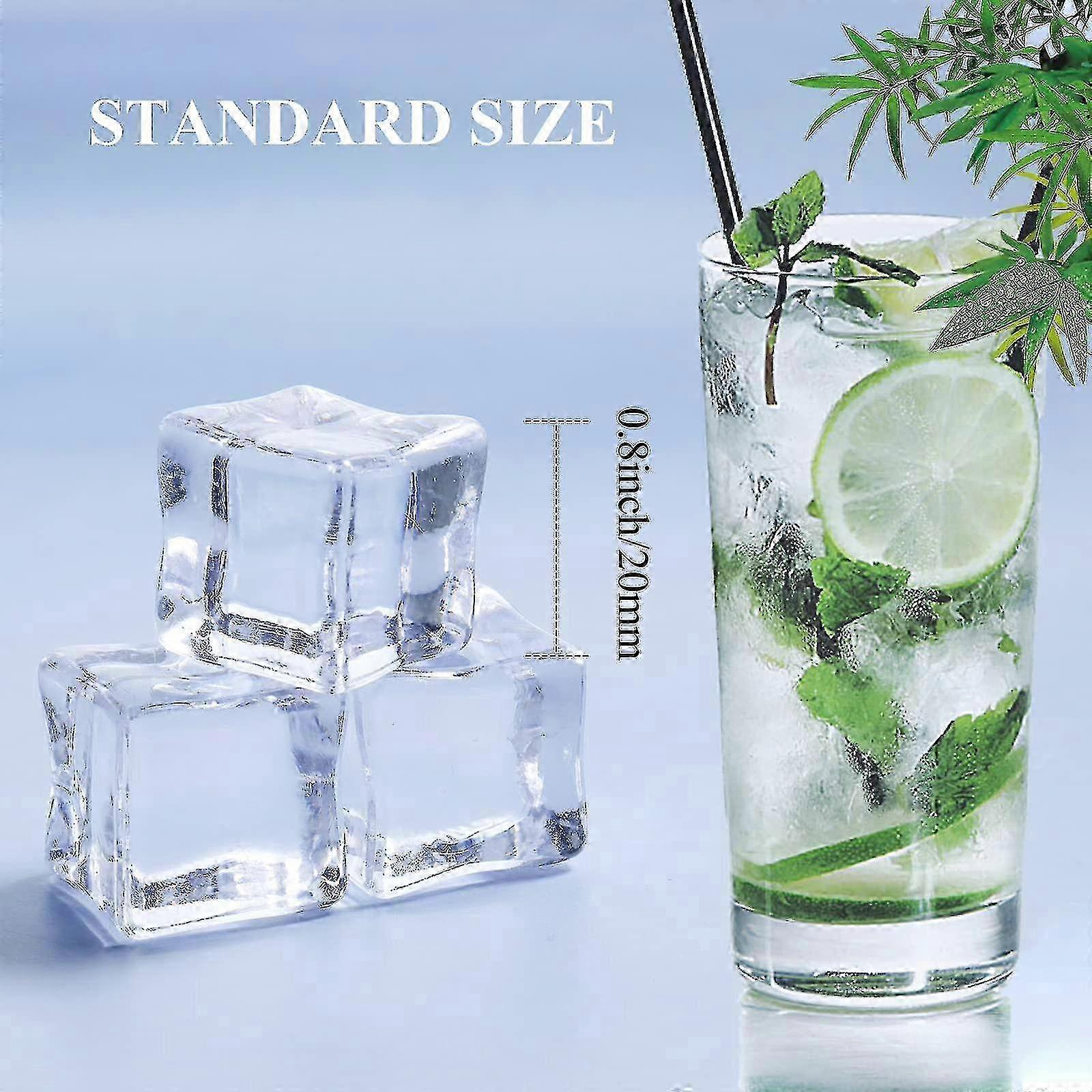 100 Pieces Clear Fake Ice Cubes Square Acrylic Gems Acrylic Clear Ice ...