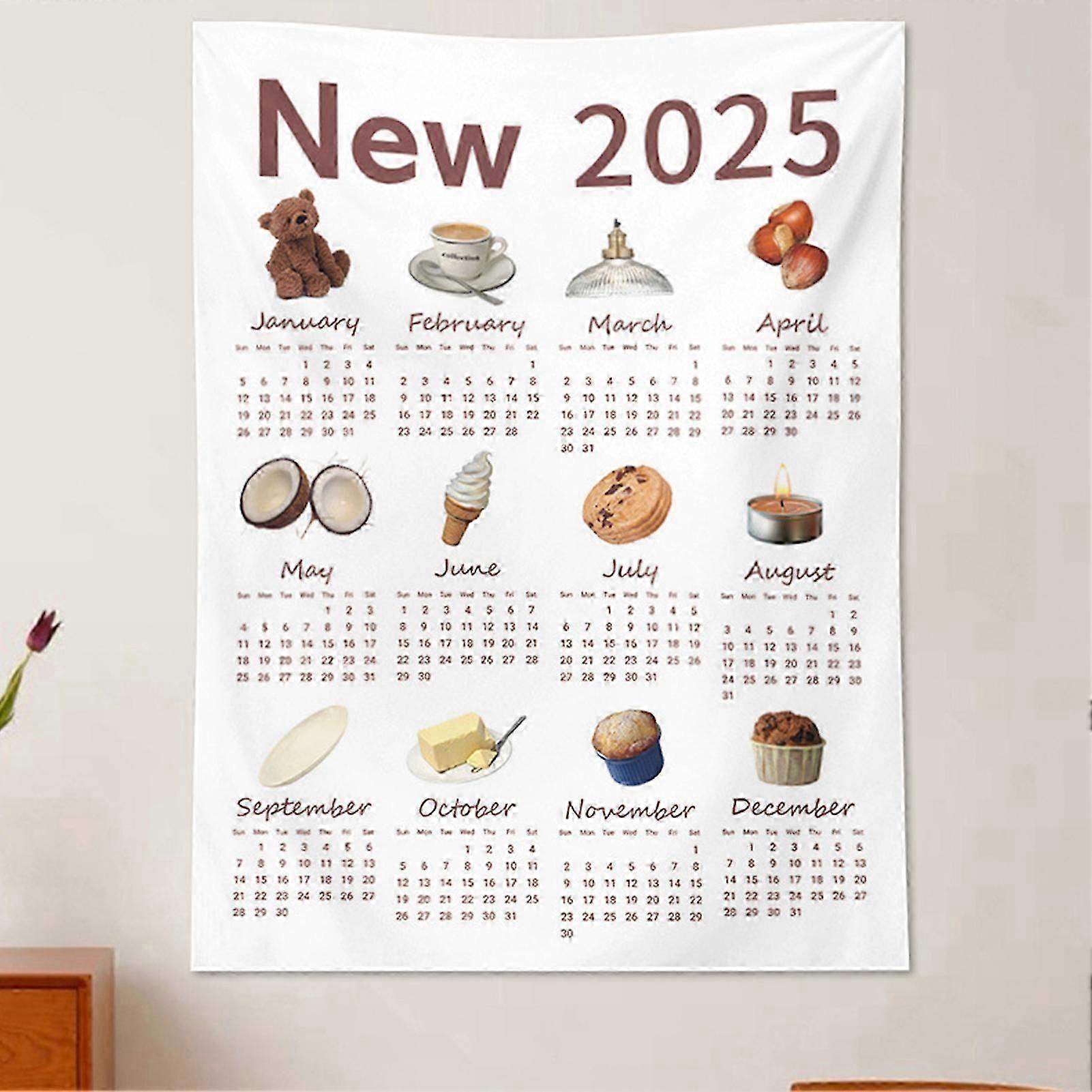 2025 Wall Calendar Legible Printing Wall Decoration Washable Home ...