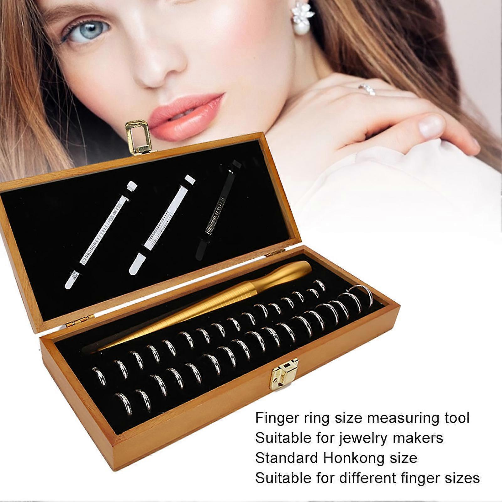 Ring Sizer Finger Size Measuring Mandrel Stick Finger Ring Gauge ...