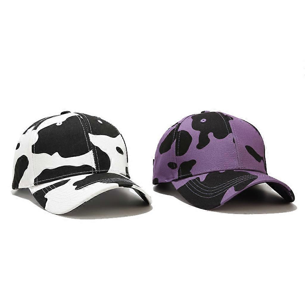 Unisex Zebra Striped Milk Cow Animal Print Baseball Cap Harajuku Hip ...